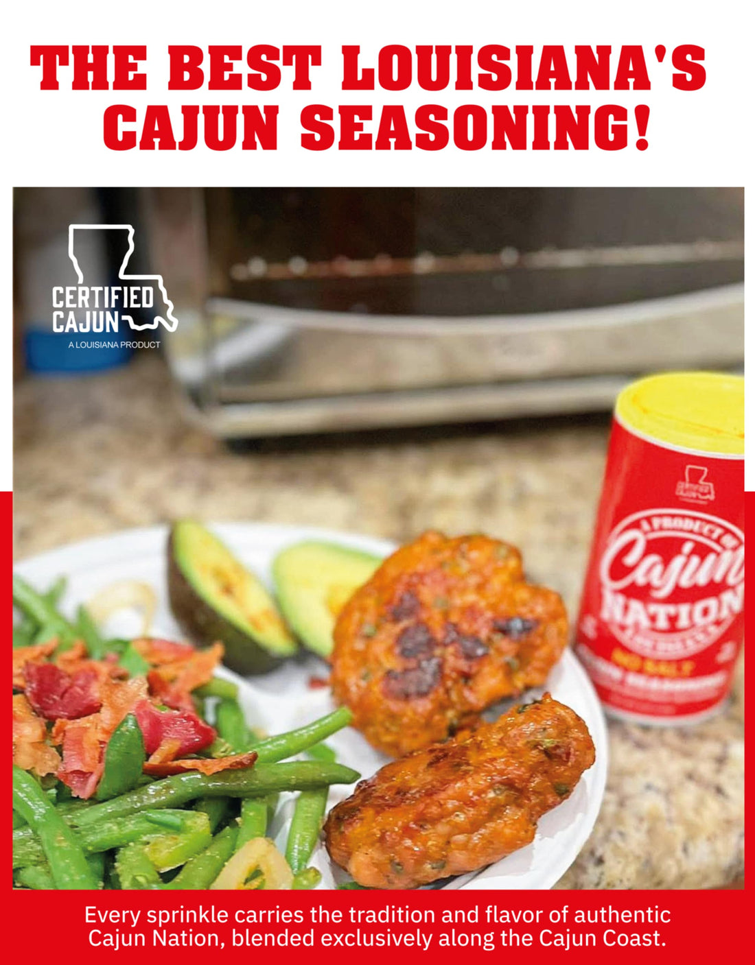 Cajun Nation NO SALT Cajun Seasoning 5oz - Louisiana Certified Cajun ...