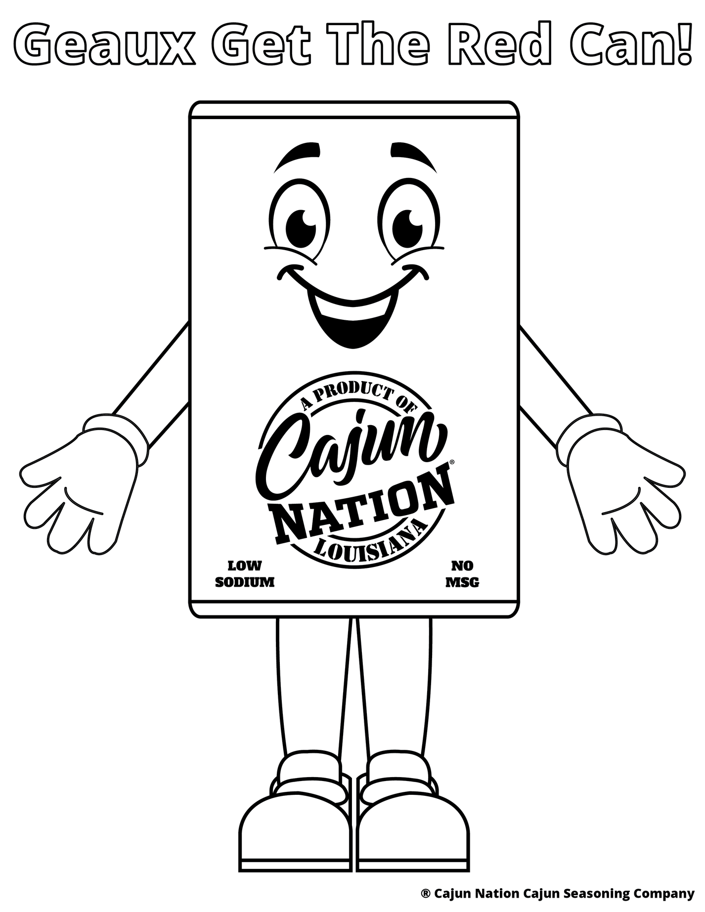 Red Can Coloring Sheet – CAJUN NATION®️